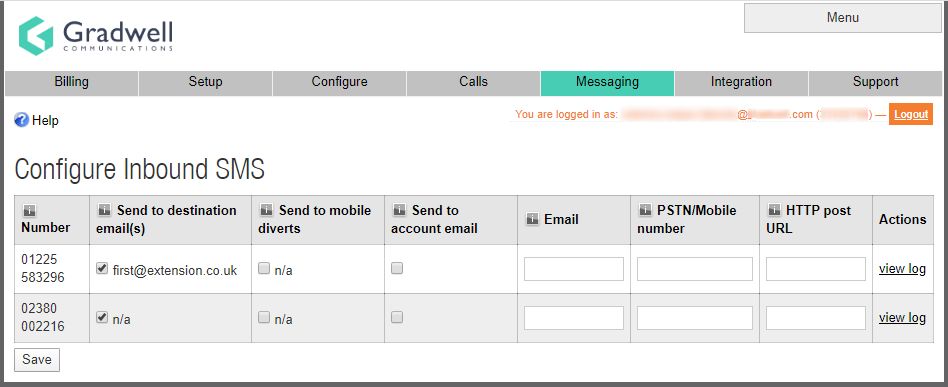 How do I receive SMS messages sent to VoIP numbers?
