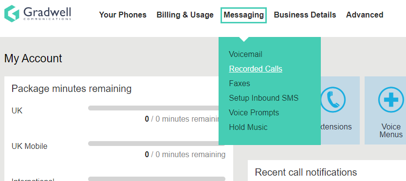 How to listen to recorded calls from your Control panel