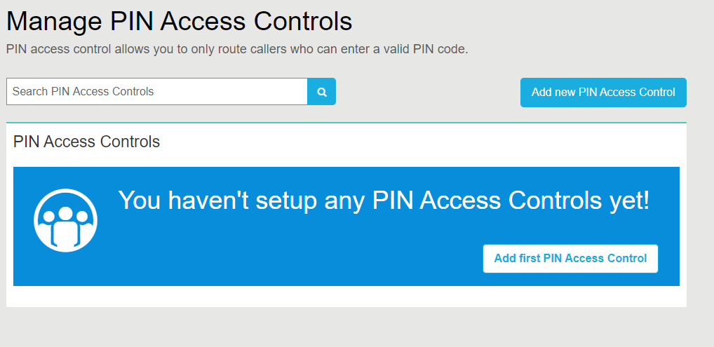 How to configure PIN access control