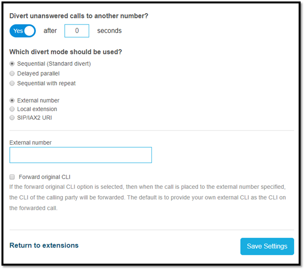 How to set up a divert on your extension.