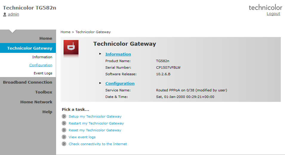 How to setup a Technicolor TG582n router for use with Gradwell ADSL ...