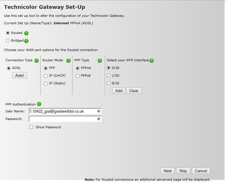 How to setup a Technicolor TG582n router for use with Gradwell ADSL ...