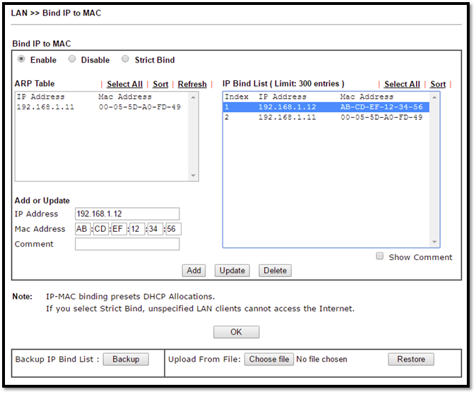 Setting up port forwarding on a Draytek router