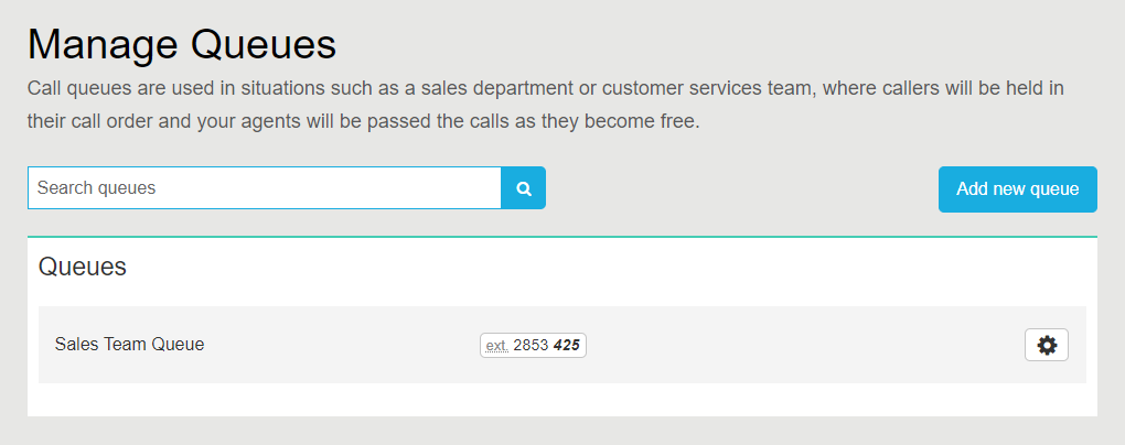 How to create a Queue in the Gradwell Control Panel