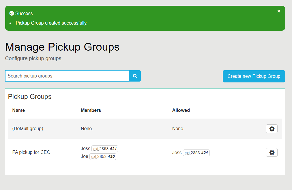Setting up a Call pick-up group