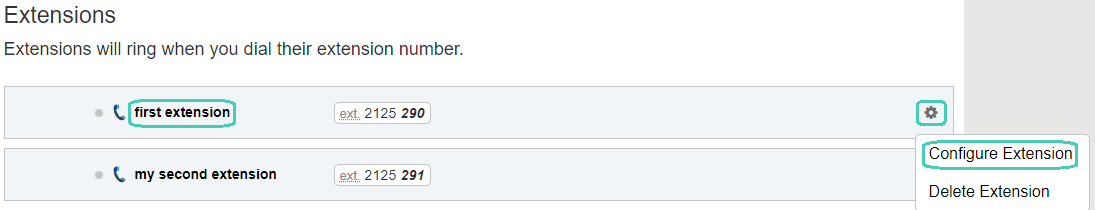 Creating and configuring a VoIP extension
