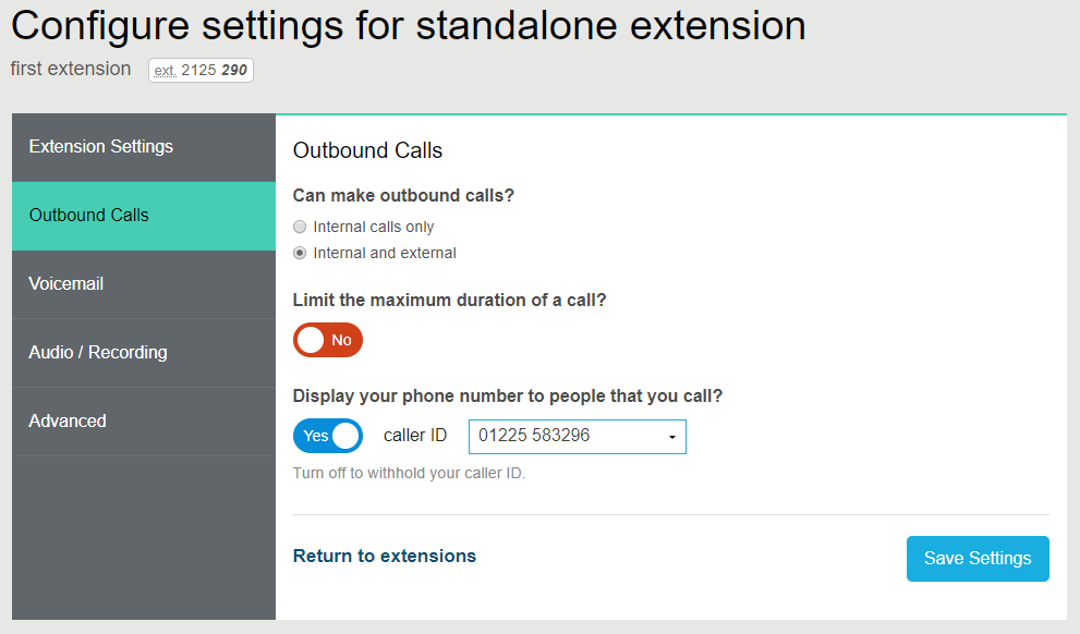Creating and configuring a VoIP extension