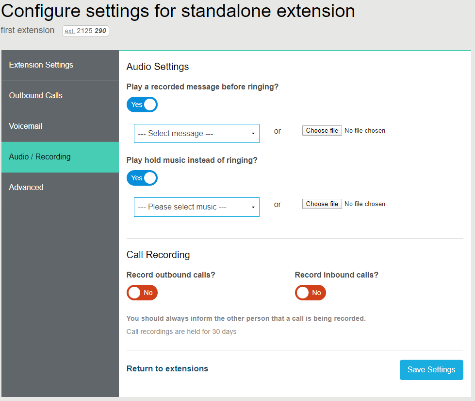 Creating and configuring a VoIP extension