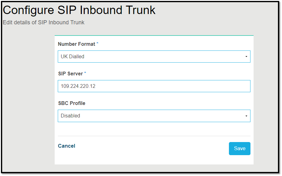 How to Configure Inbound SIP trunks