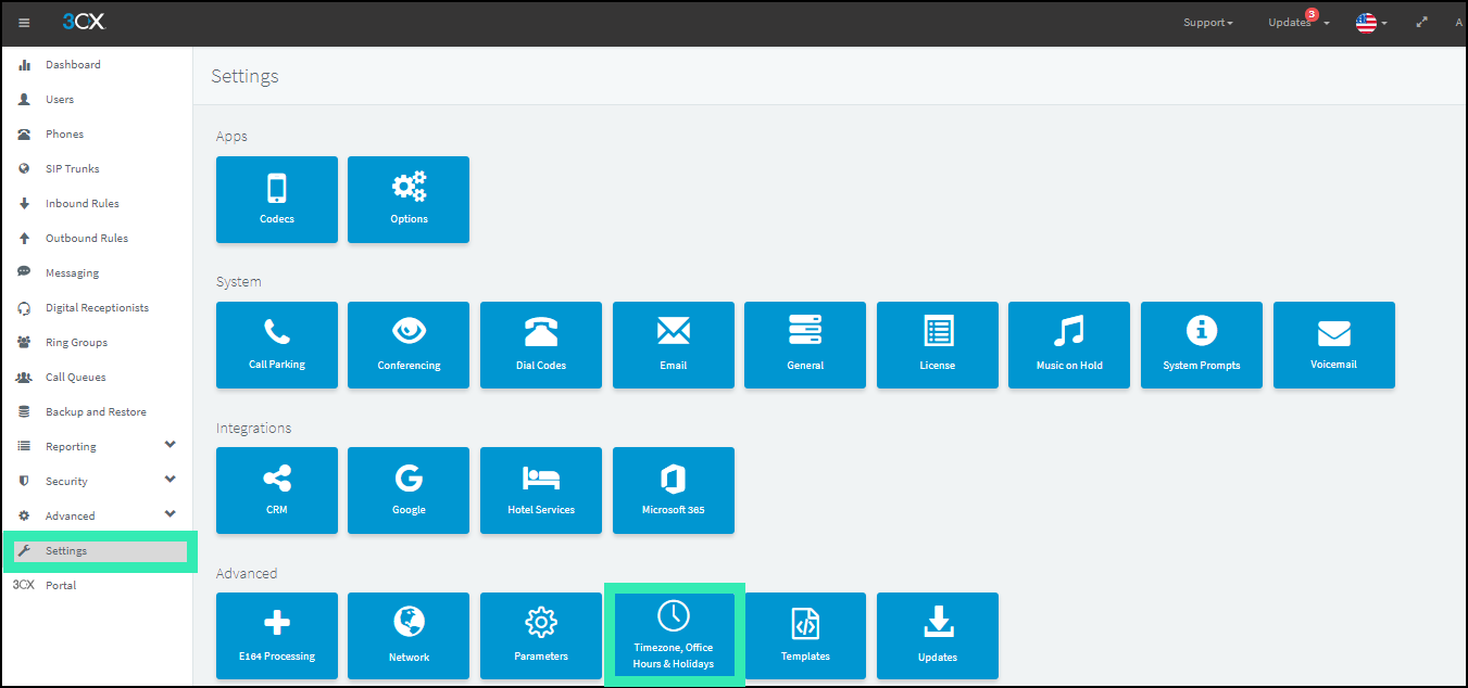 How to Setup Holiday / Office Closure Rules in 3CX V18