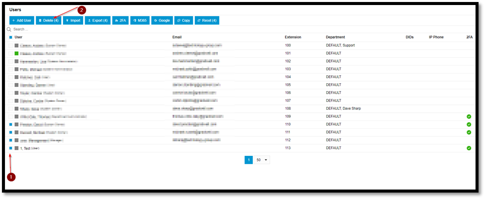 Creating and Deleting Users on 3CX V20